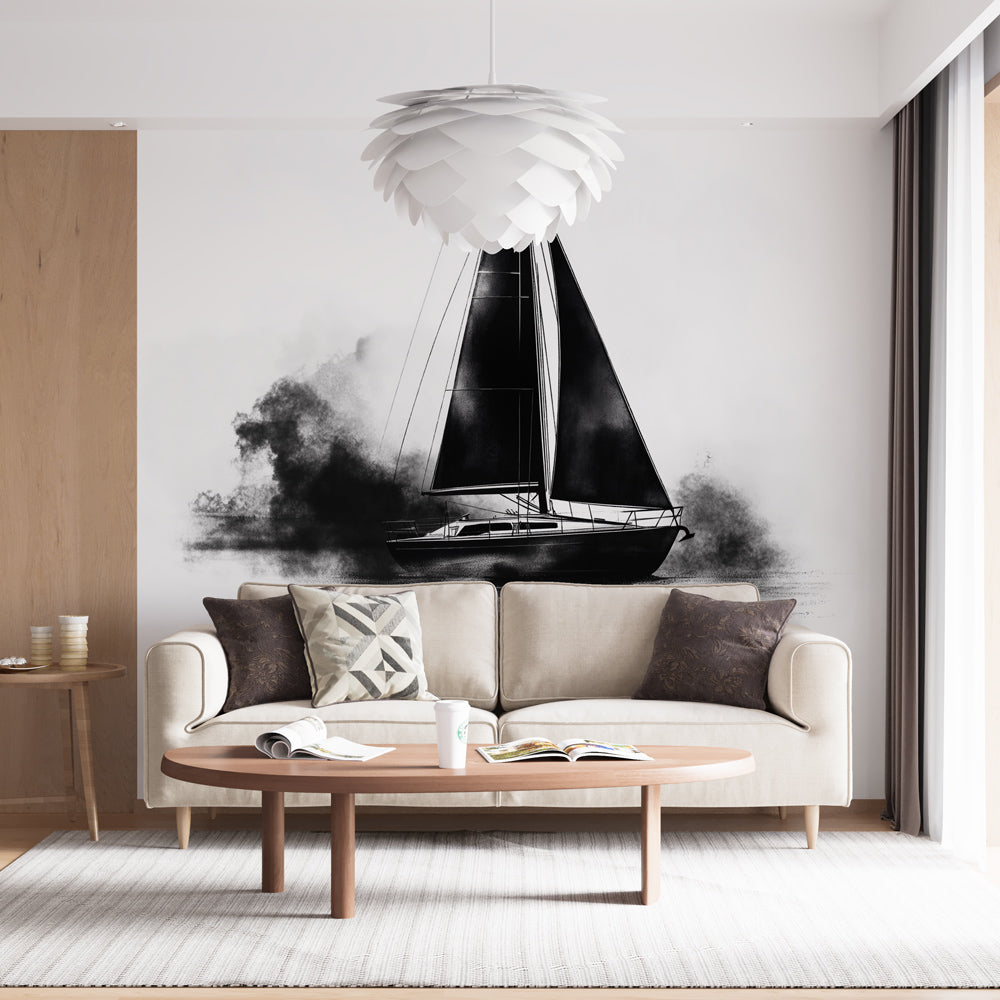 Tapetti purjevene | Elegantti purjevene sumuisella taustallaI18n Error ...