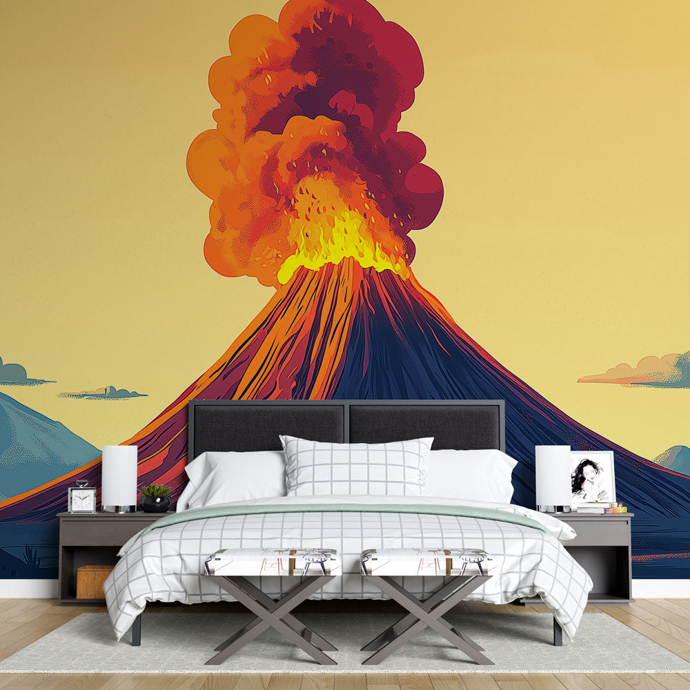 Mural Wallpaper volcano | Colorful and majestic eruption — WonderMural