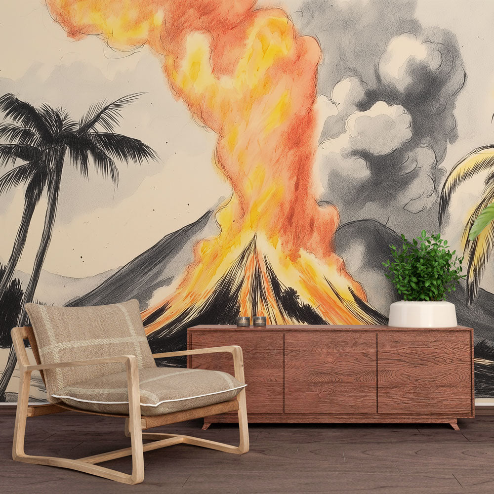 Mural Wallpaper volcanic | Eruption and exotic landscapes — WonderMural