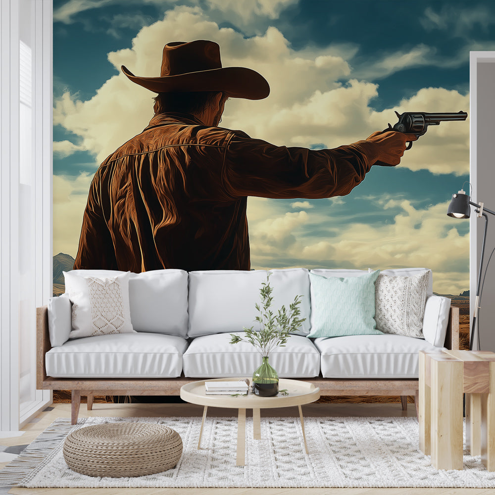 Mural Wallpaper western | Cowboy in the heart of the American desert ...