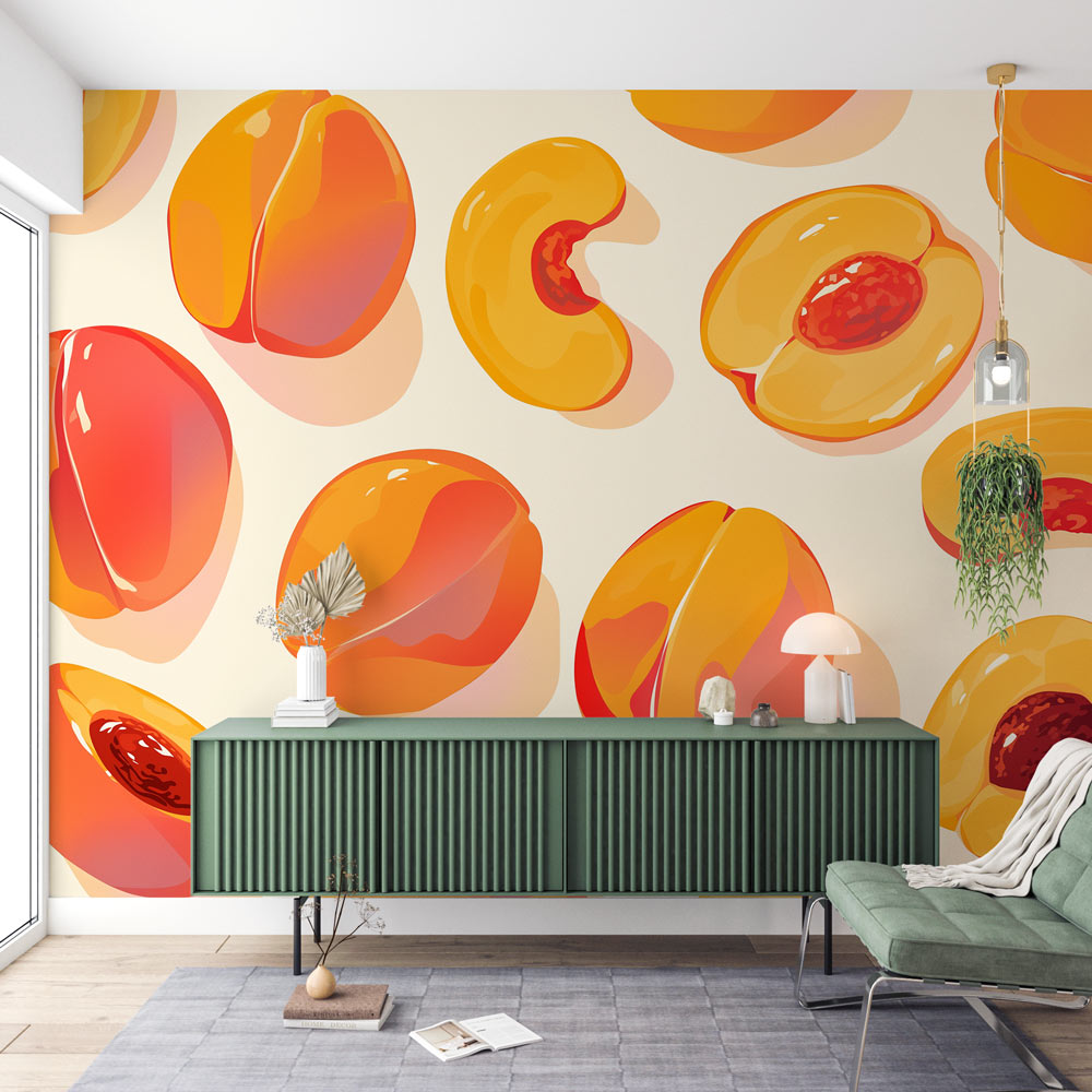 Peach Mural Wallpaper | Whole and Cut — WonderMural