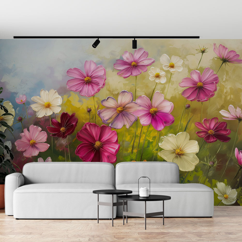 Floral Mural Wallpaper | Prairie Painting — WonderMural