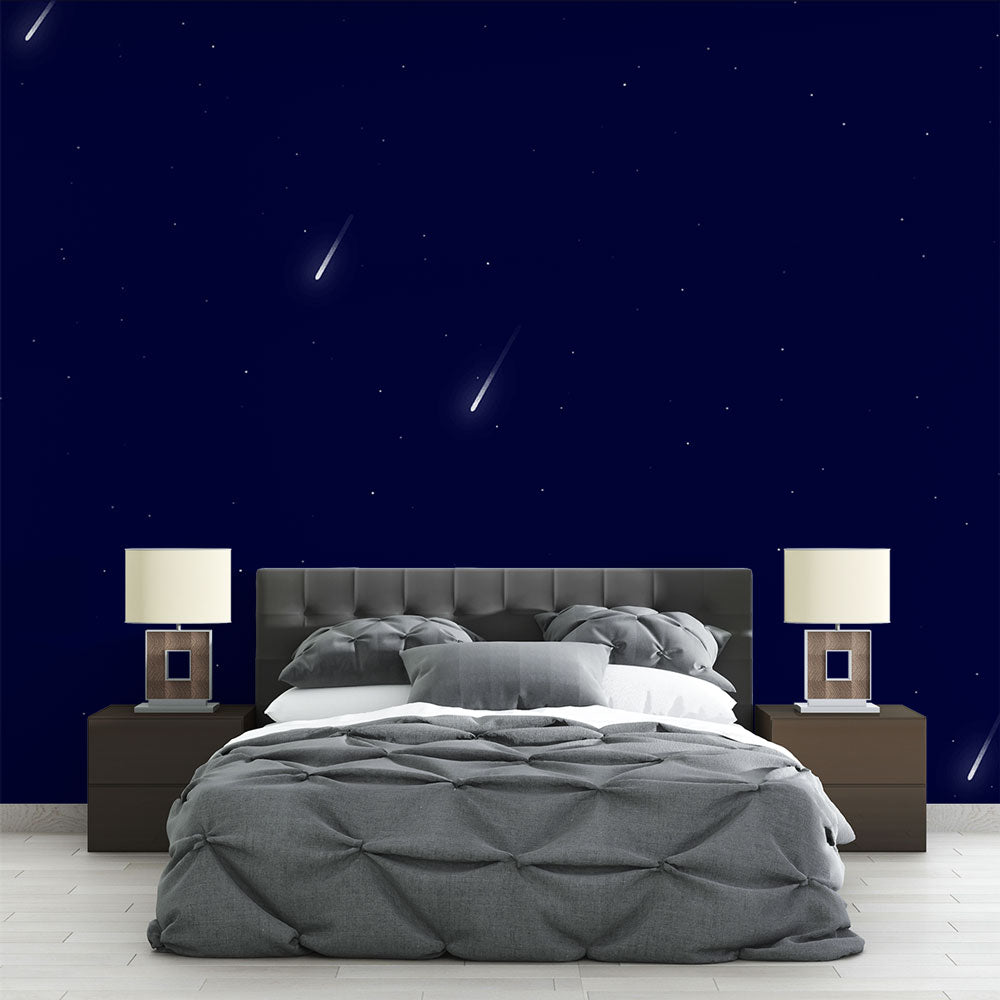 Mural Wallpaper Starry | Shooting Star Rain — WonderMural
