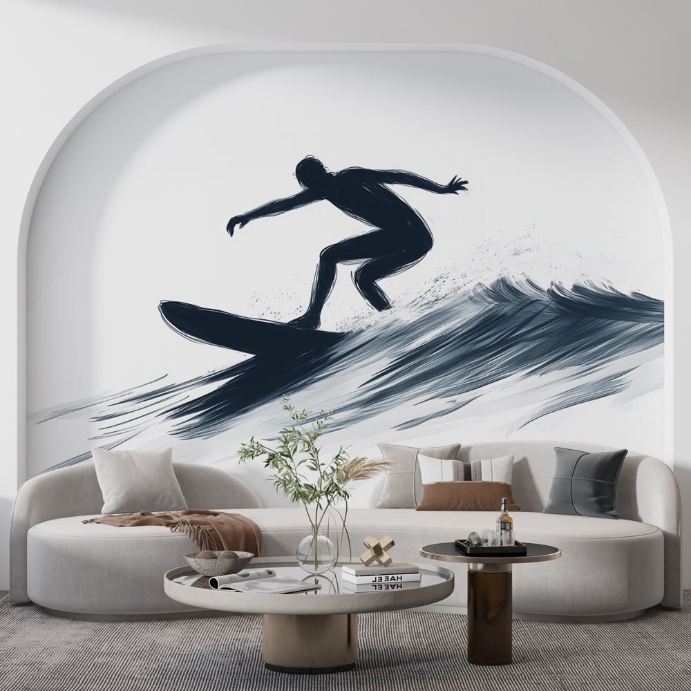 Mural Wallpaper surfer | Artistic silhouette — WonderMural