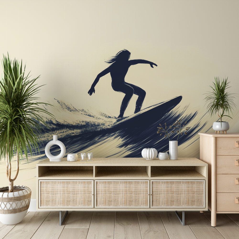 Mural Wallpaper surf | Dynamic illustration — WonderMural